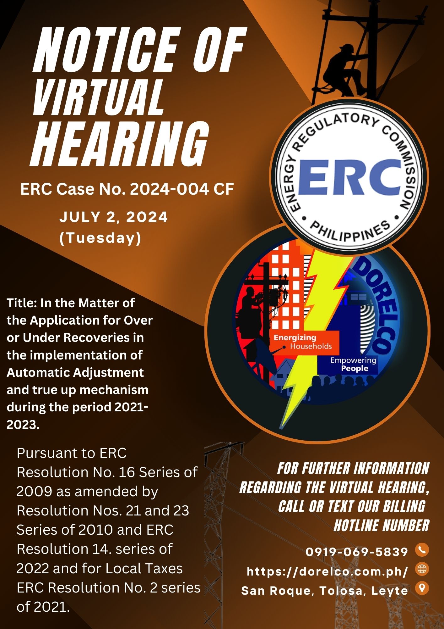 Notice of Virtual Hearing – Don Orestes Romualdez Electric Cooperative ...